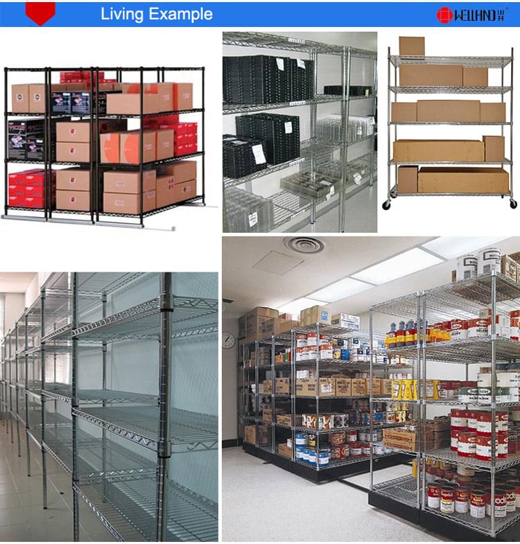 Multi-Purpose 4-Tier Large Capacity Industrial Steel Storage Rack Wire ...