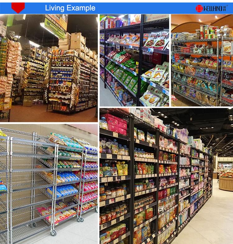 Supermarket Store Slanted Display Steel Wire Shelf Shelving Rack, NSF ...
