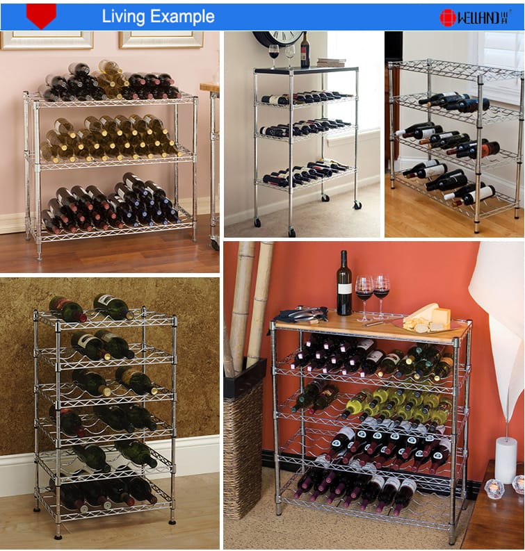 4 Tiers Adjustable Flat Wine Rack