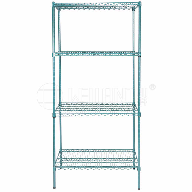 Commercial Grade Green Epoxy 4-Shelf NSF Wire Shelving Rack, 24"x36"x74"