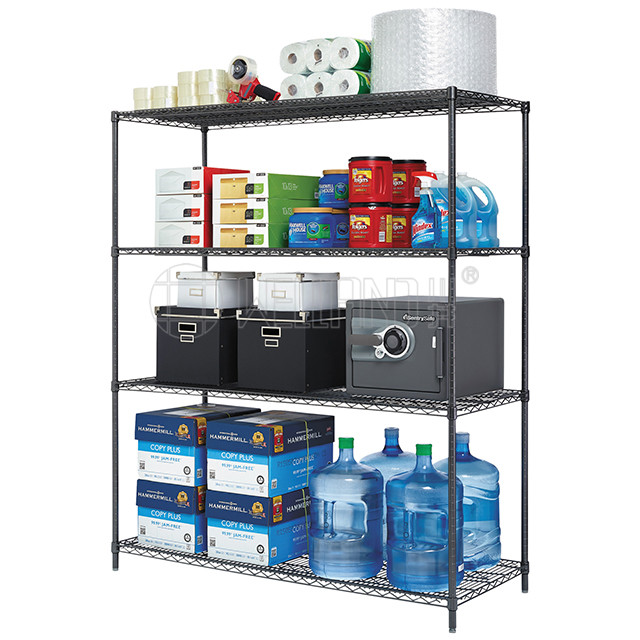 NSF Certified 4 Tier Carbon Steel Green Powder Coated Wire Shelving Unit
