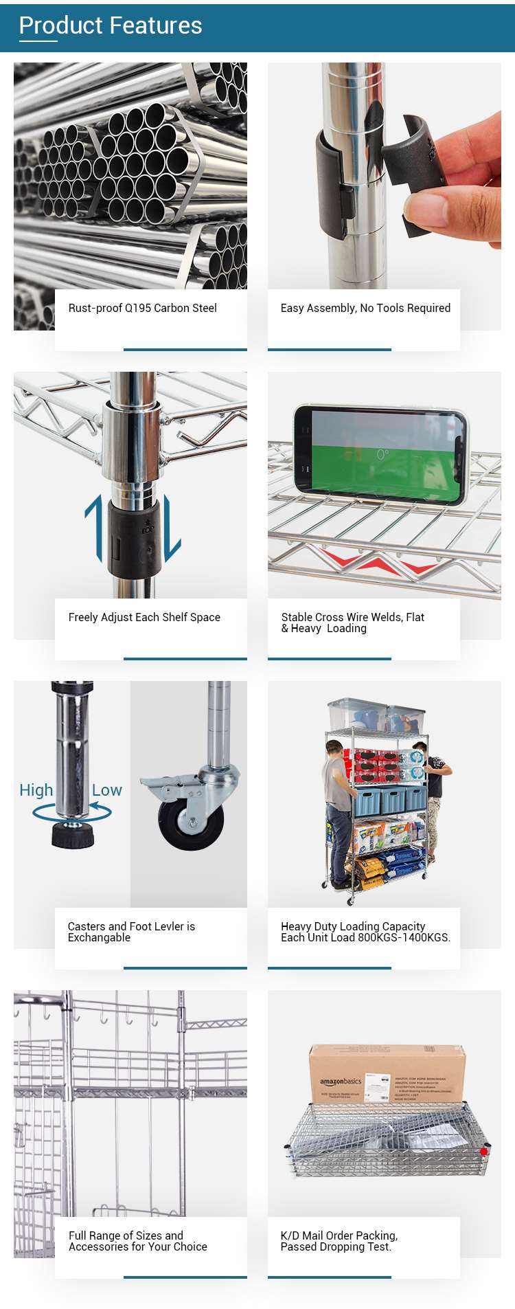 China Manufacturer Chrome Plated Stainless Steel Goods Rack, Wire Grid ...